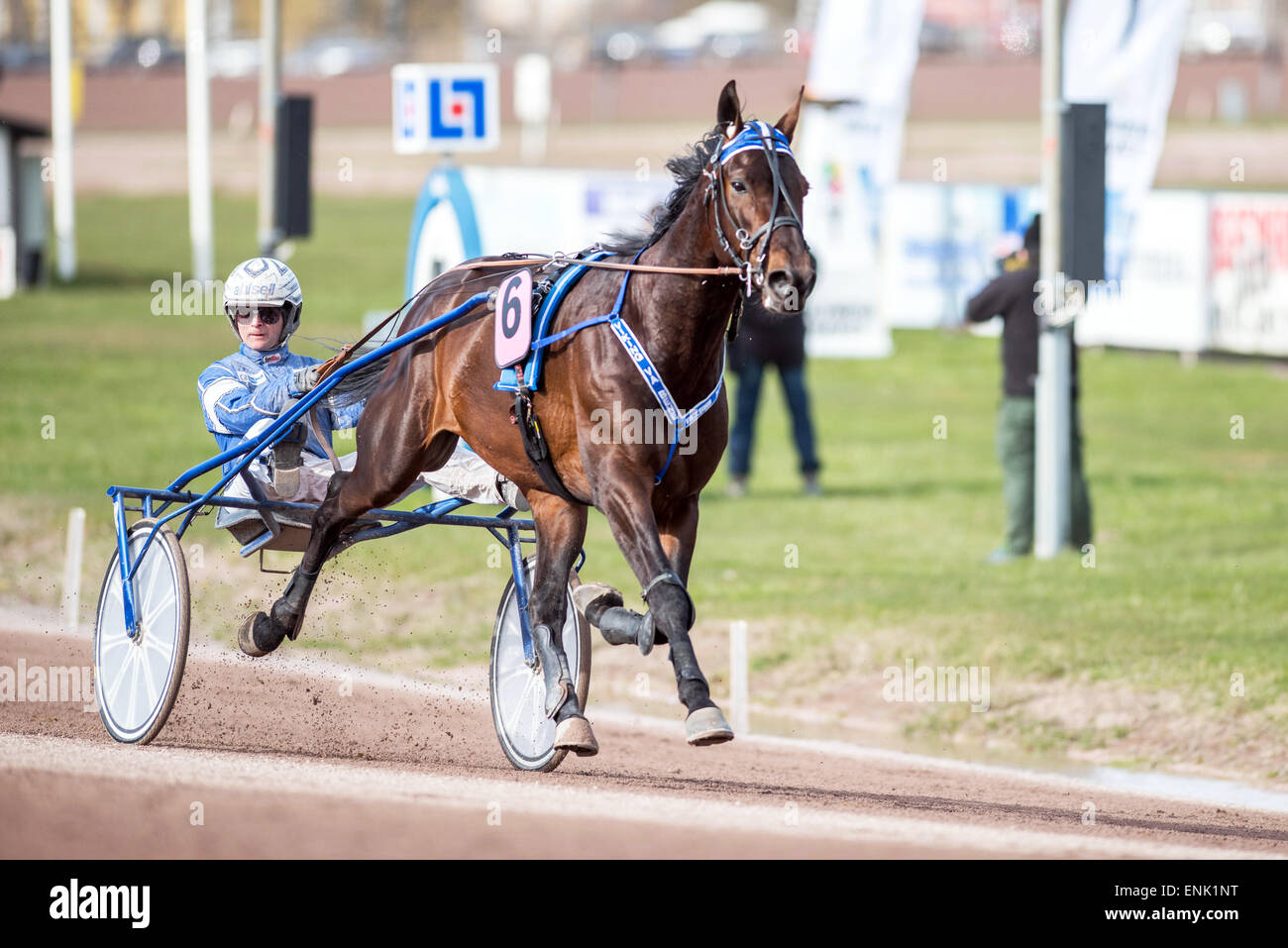 Harness racing at Mantorp race course in Sweden Stock Photo - Alamy