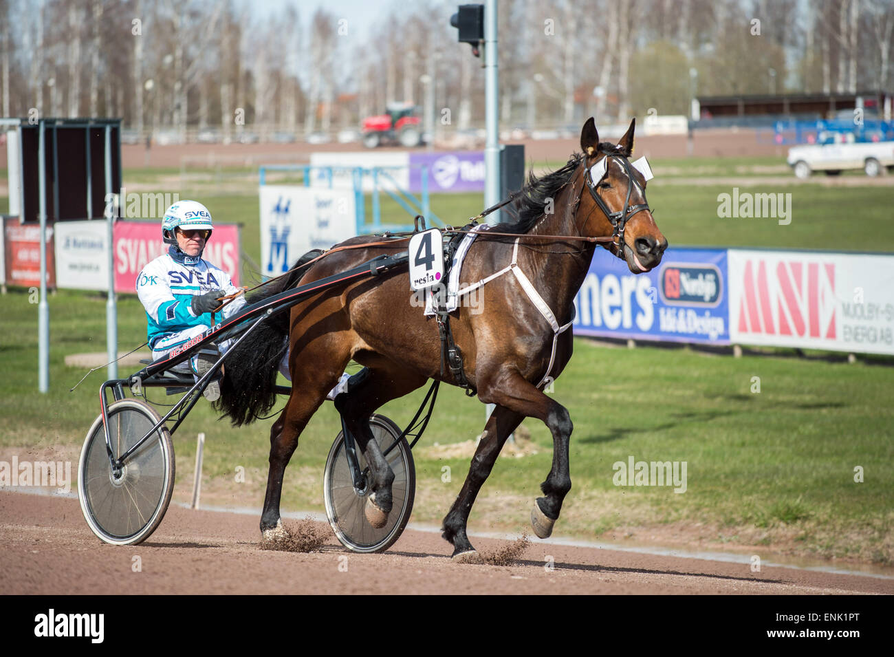 Harness racing at Mantorp race course in Sweden Stock Photo - Alamy