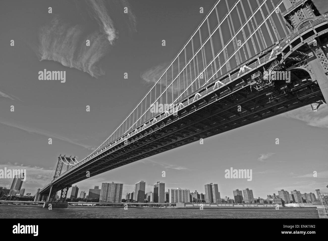 Sunny day blue sky bridge Black and White Stock Photos & Images - Alamy