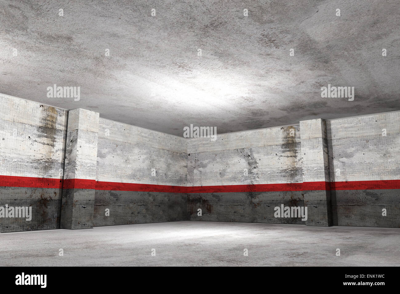3D rendering of an empty garage Stock Photo - Alamy