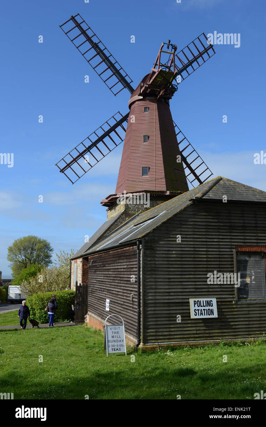 People arrive at an unusual polling station, The West Blatchington ...