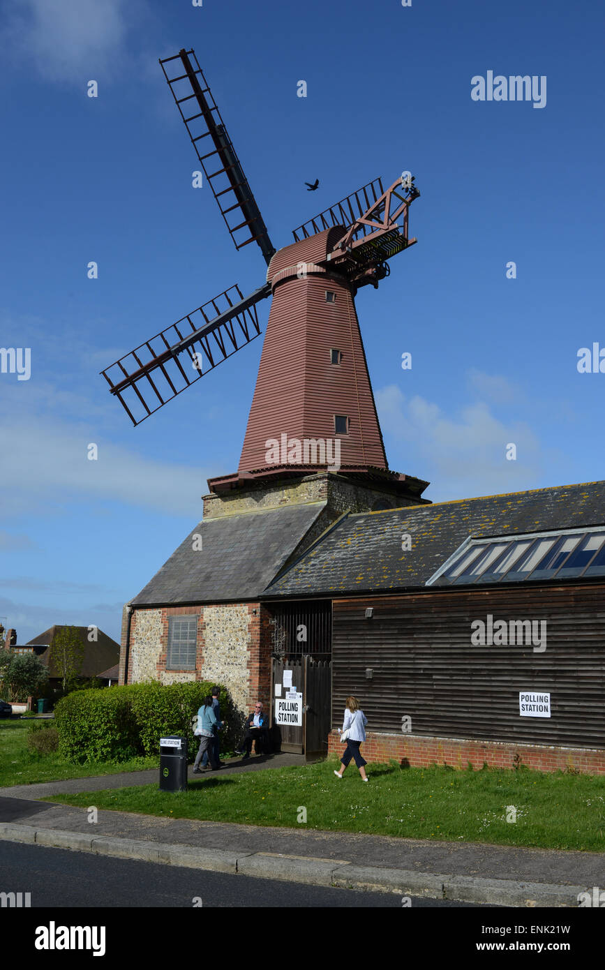 People arrive at an unusual polling station, The West Blatchington ...