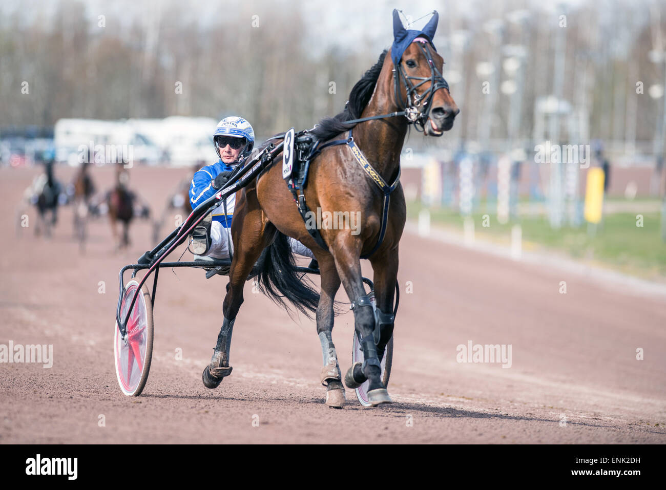 Harness racing at Mantorp race course in Sweden Stock Photo - Alamy