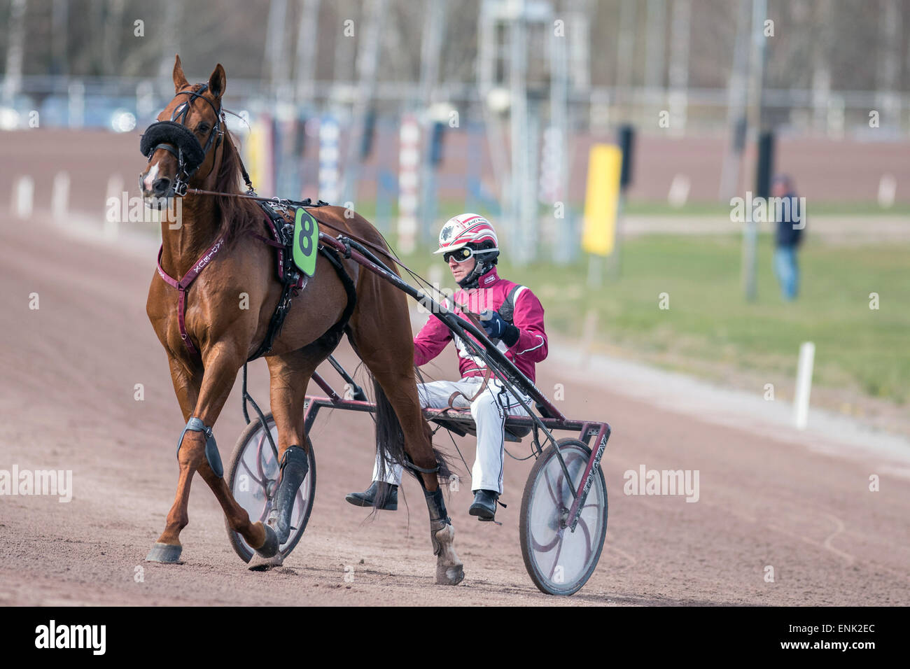 Harness racing at Mantorp race course in Sweden Stock Photo - Alamy