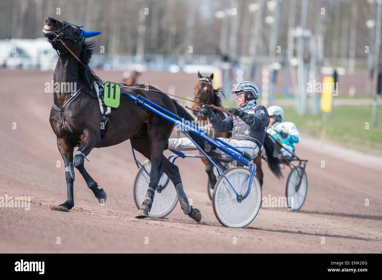 Harness racing at Mantorp race course in Sweden Stock Photo - Alamy