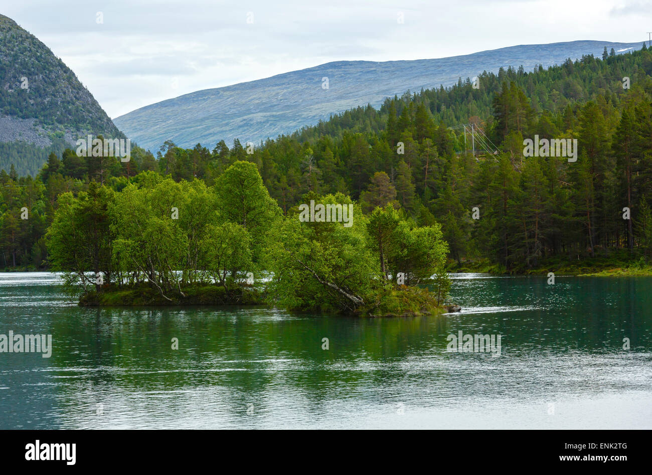 Summer cloudy Otta fjord coast landscape (Norway Stock Photo - Alamy