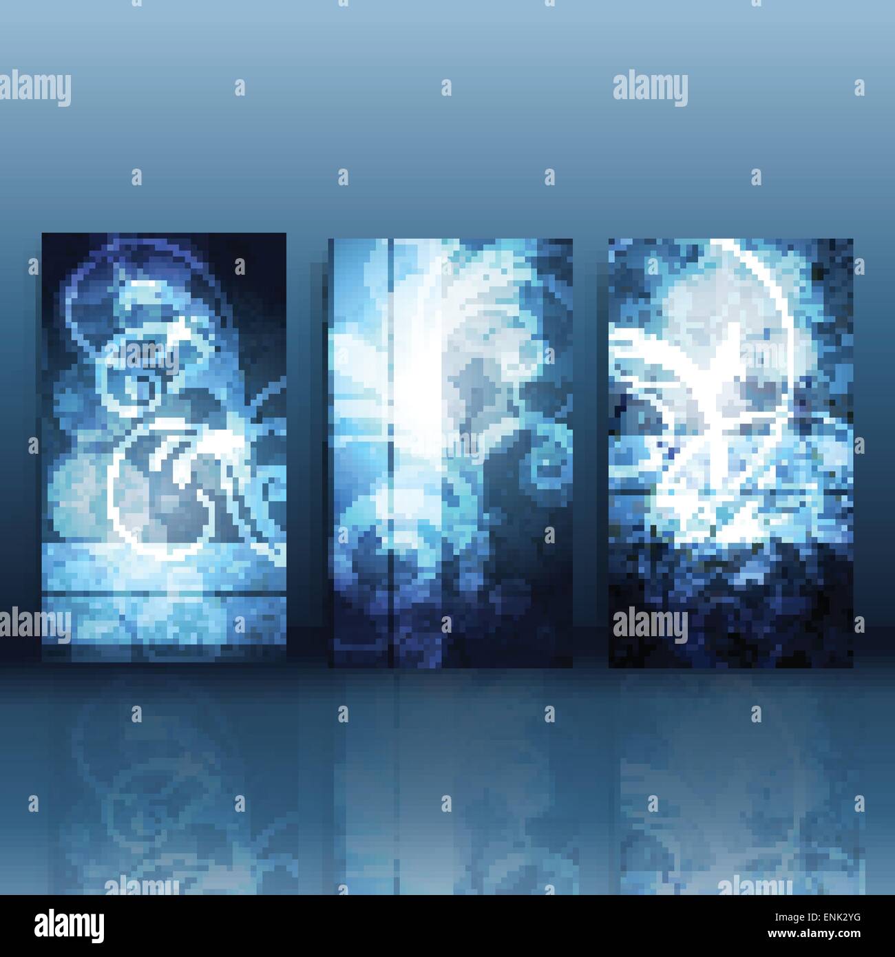 vector set of blue shiny cards Stock Vector Image & Art - Alamy