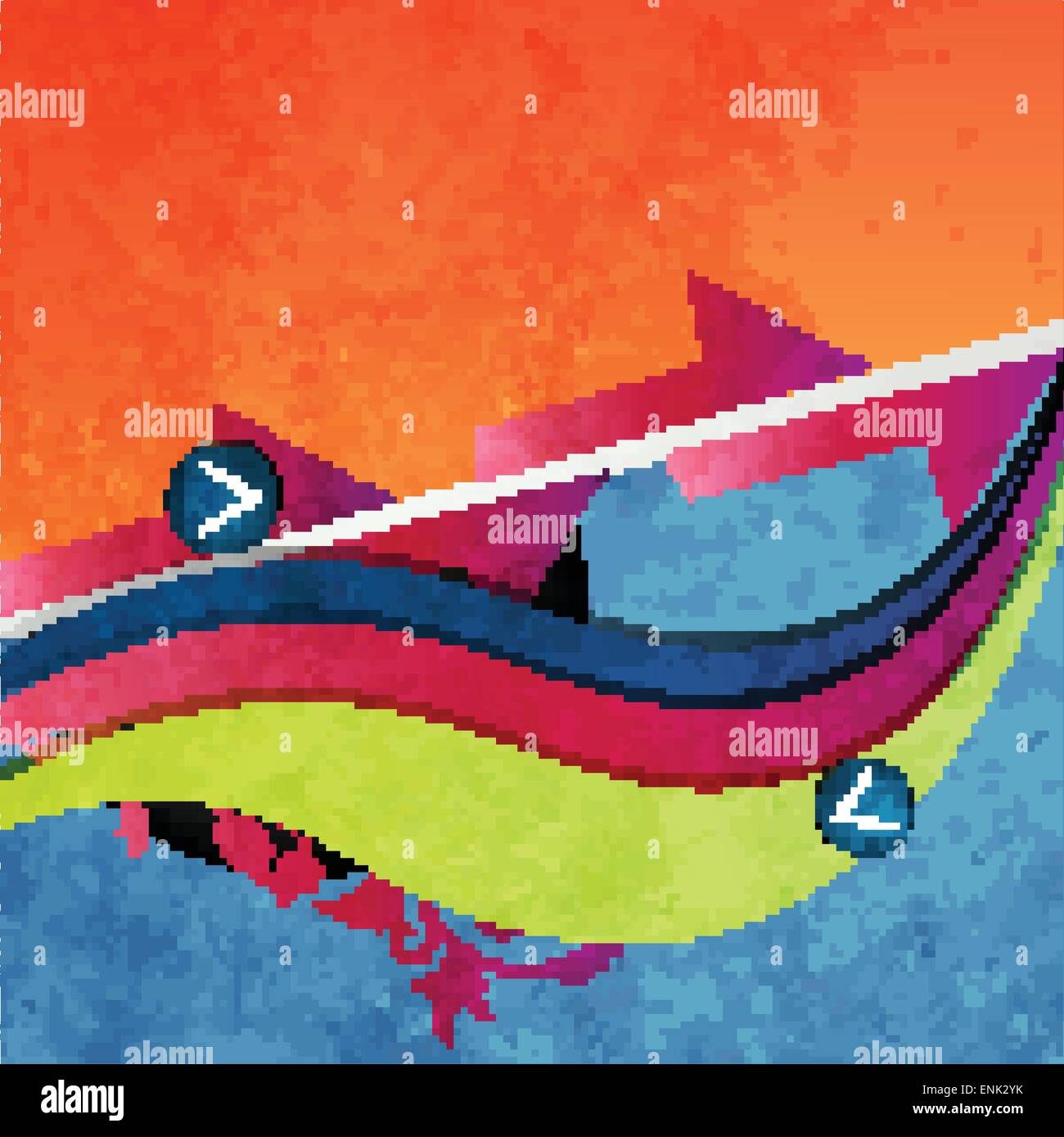 vector retro style colorful wave background Stock Vector Image & Art ...