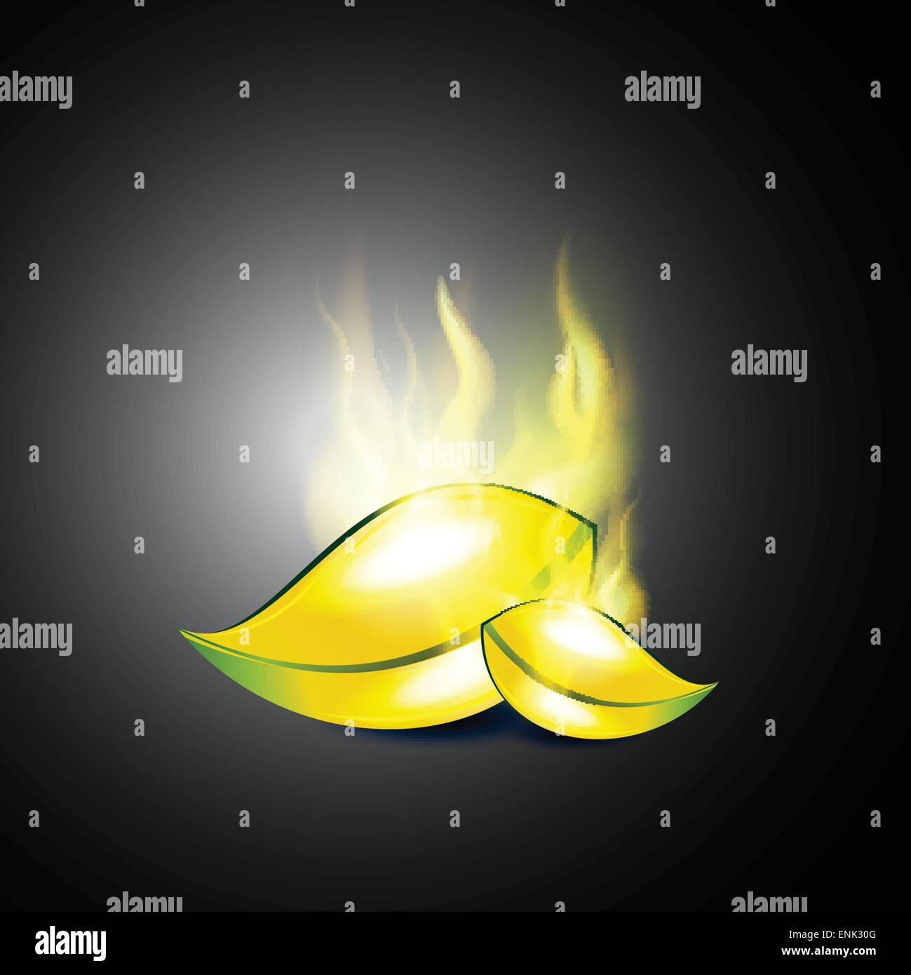 vector burning leaf on dark background Stock Vector Image & Art - Alamy