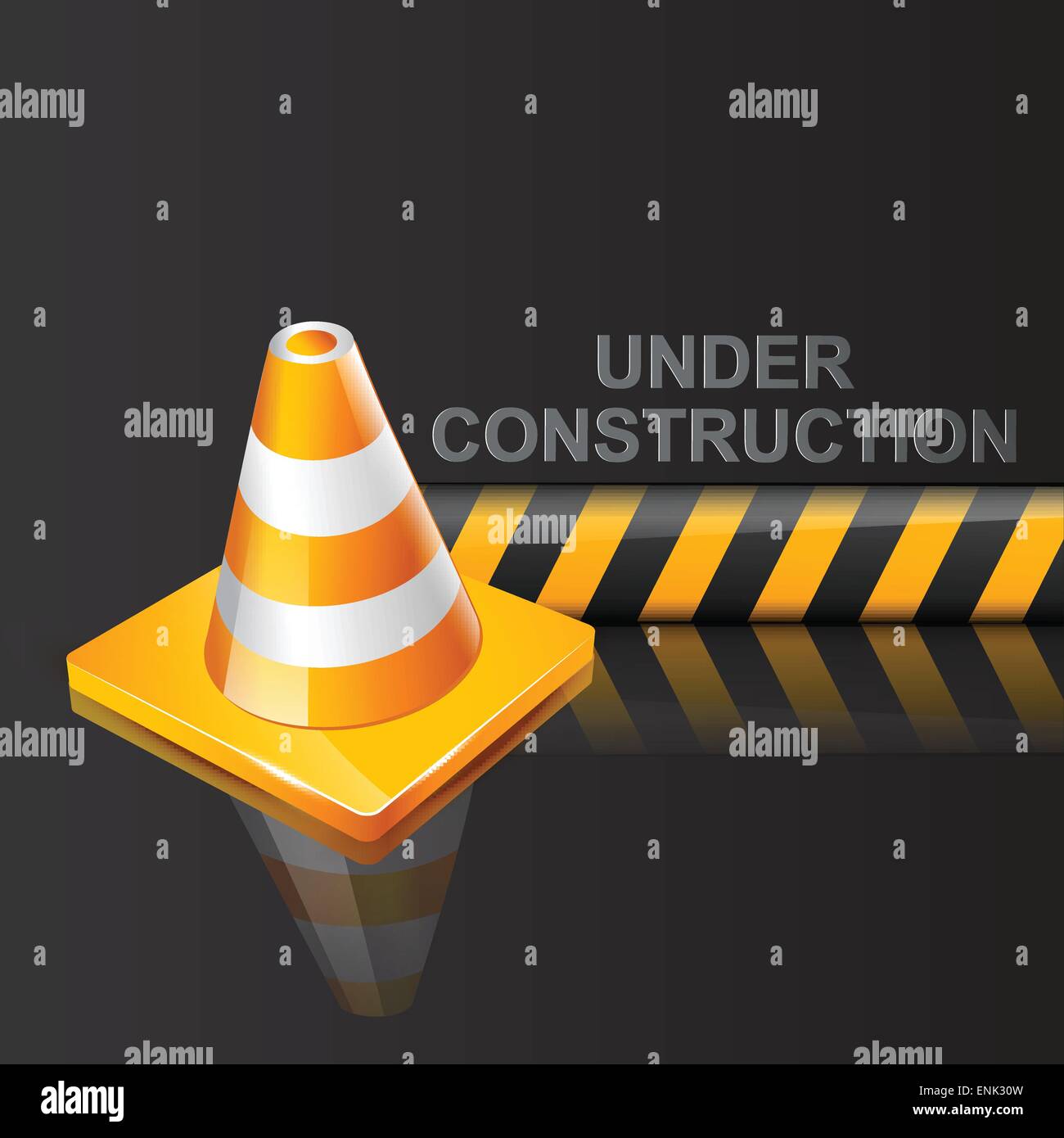 vector under construction sign on dark background Stock Vector Image ...