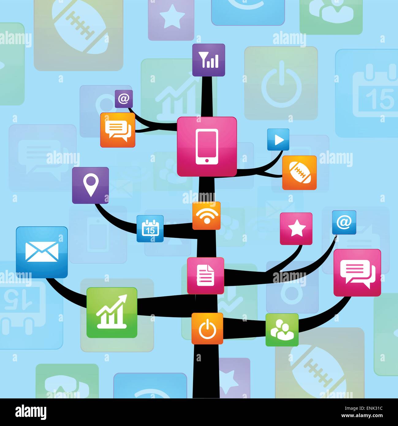 vector social media network tree Stock Vector Image & Art - Alamy