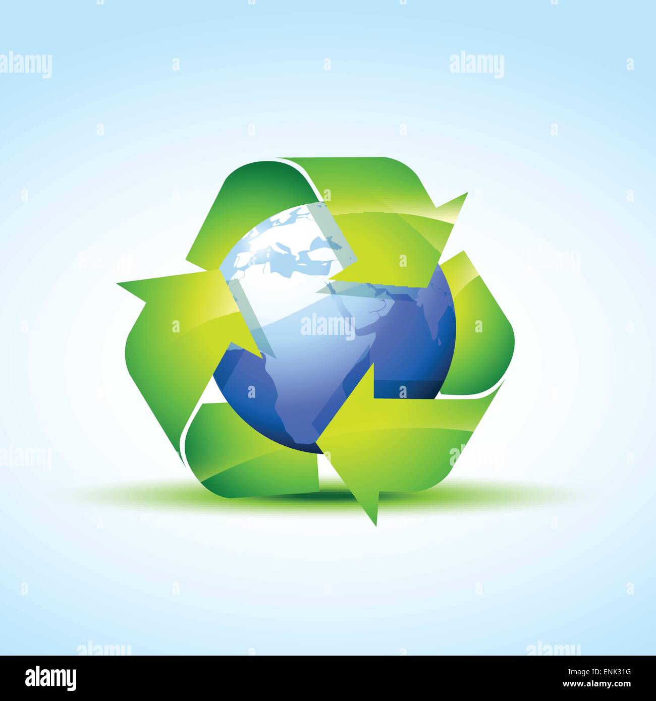 vector green recycle icon covering earth Stock Vector Image & Art - Alamy