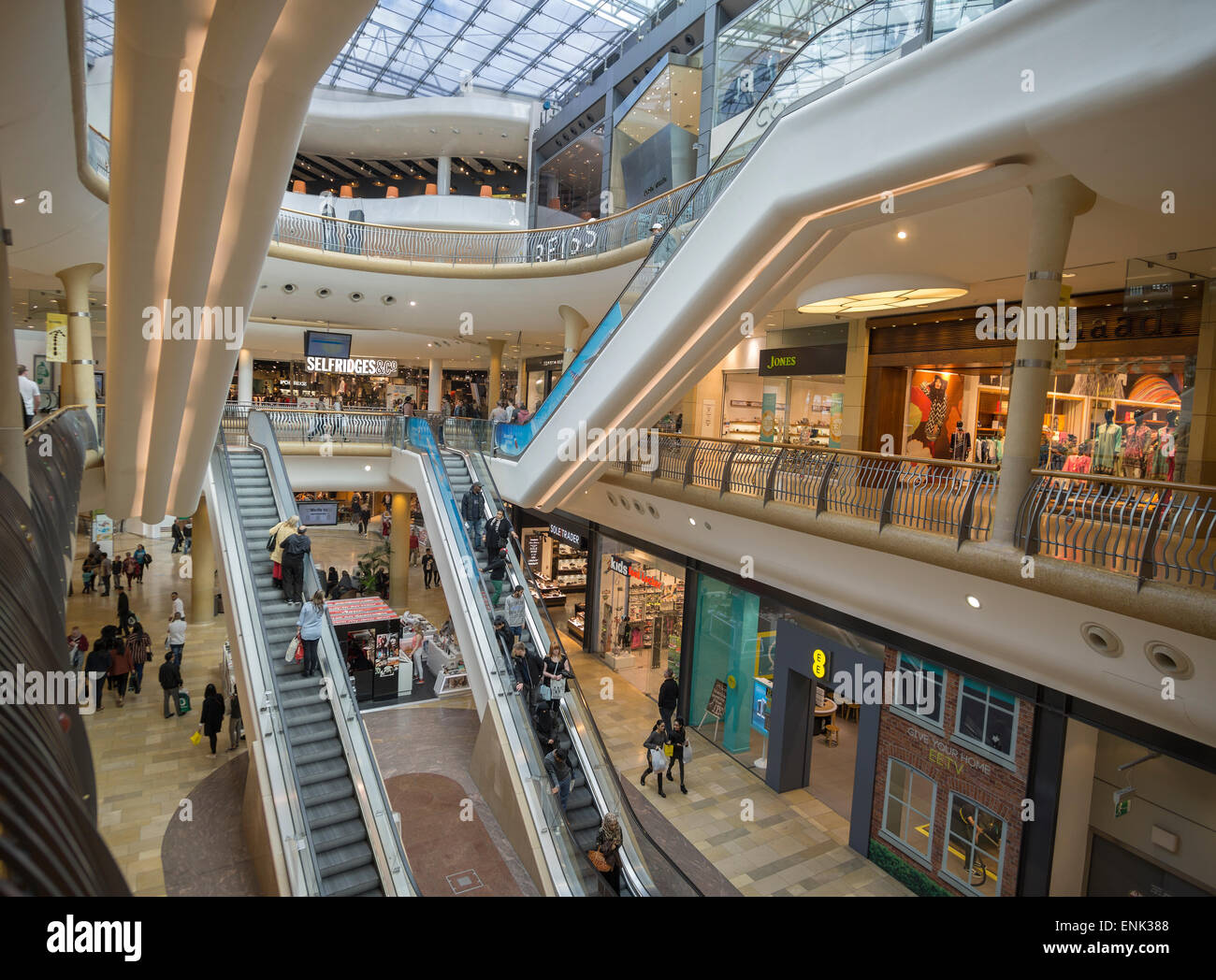Birmingham,England, May,4th,2015 Bull Ring, Shopping center mall Stock ...