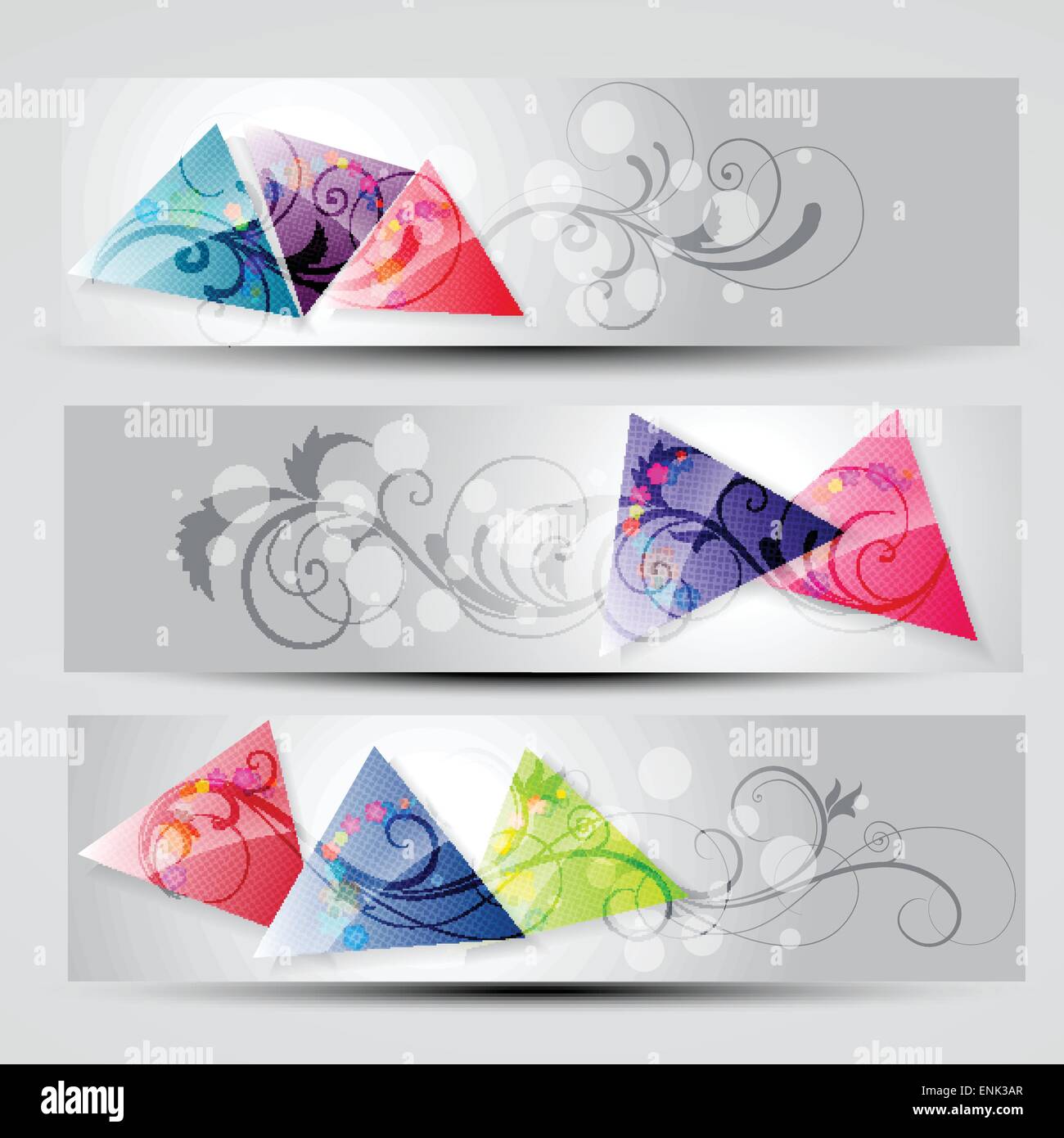 vector set of three headers Stock Vector Image & Art - Alamy