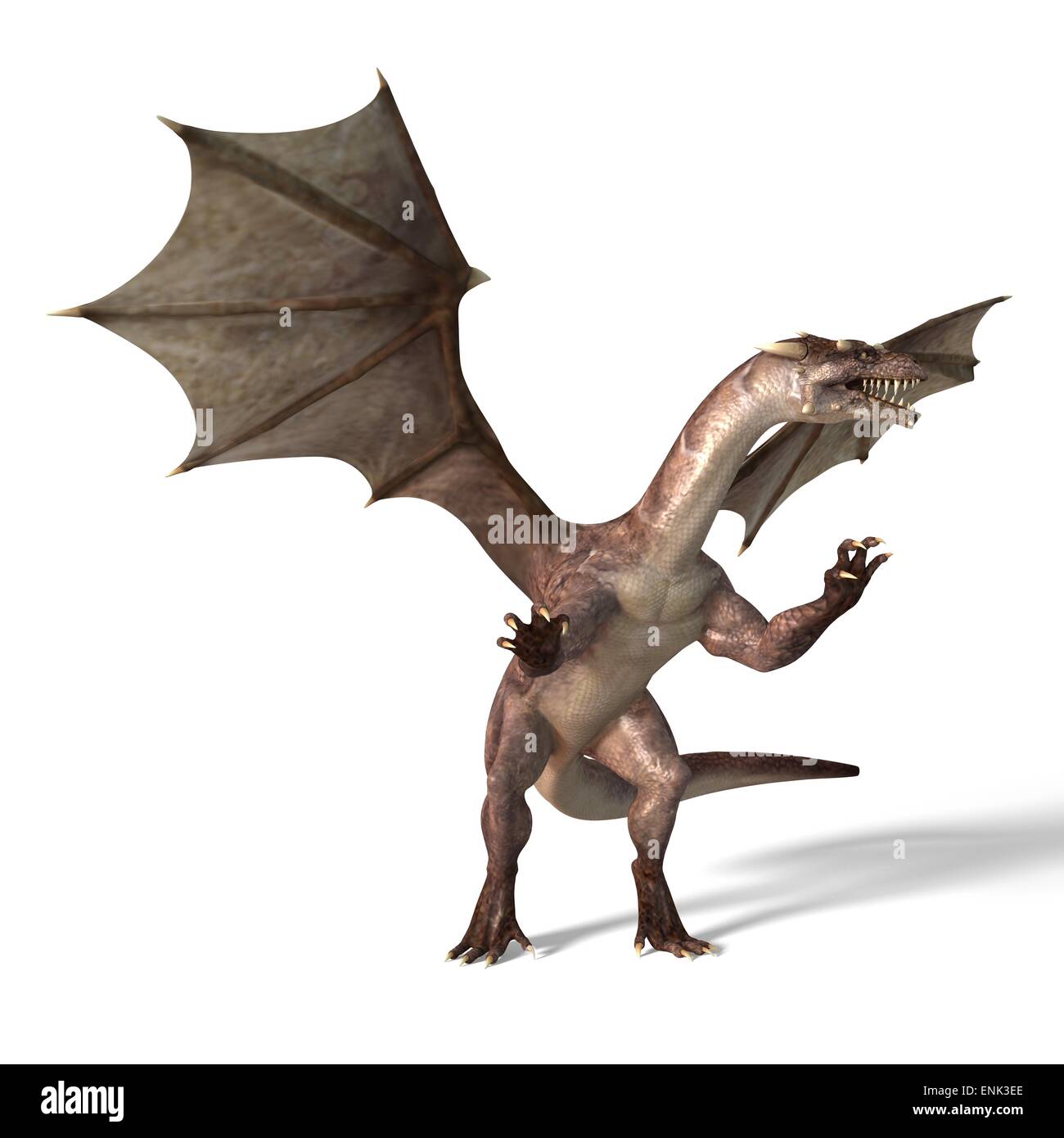3D digital render of fantasy dragon isolated on white background Stock ...