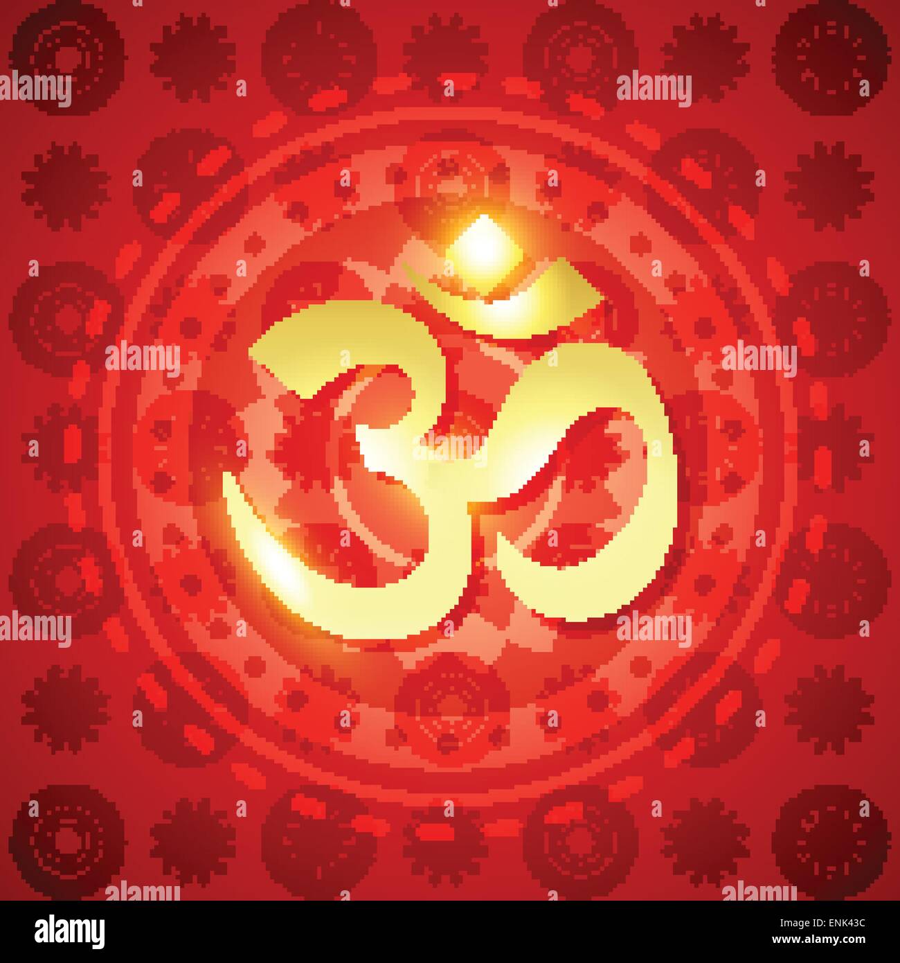 beautiful shiny om sign on red background Stock Vector Image & Art - Alamy