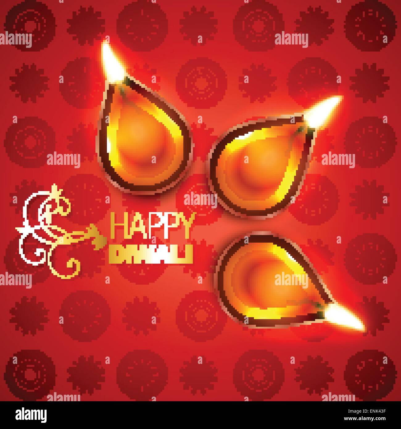 beautiful vector diya vector background illustration Stock Vector Image ...