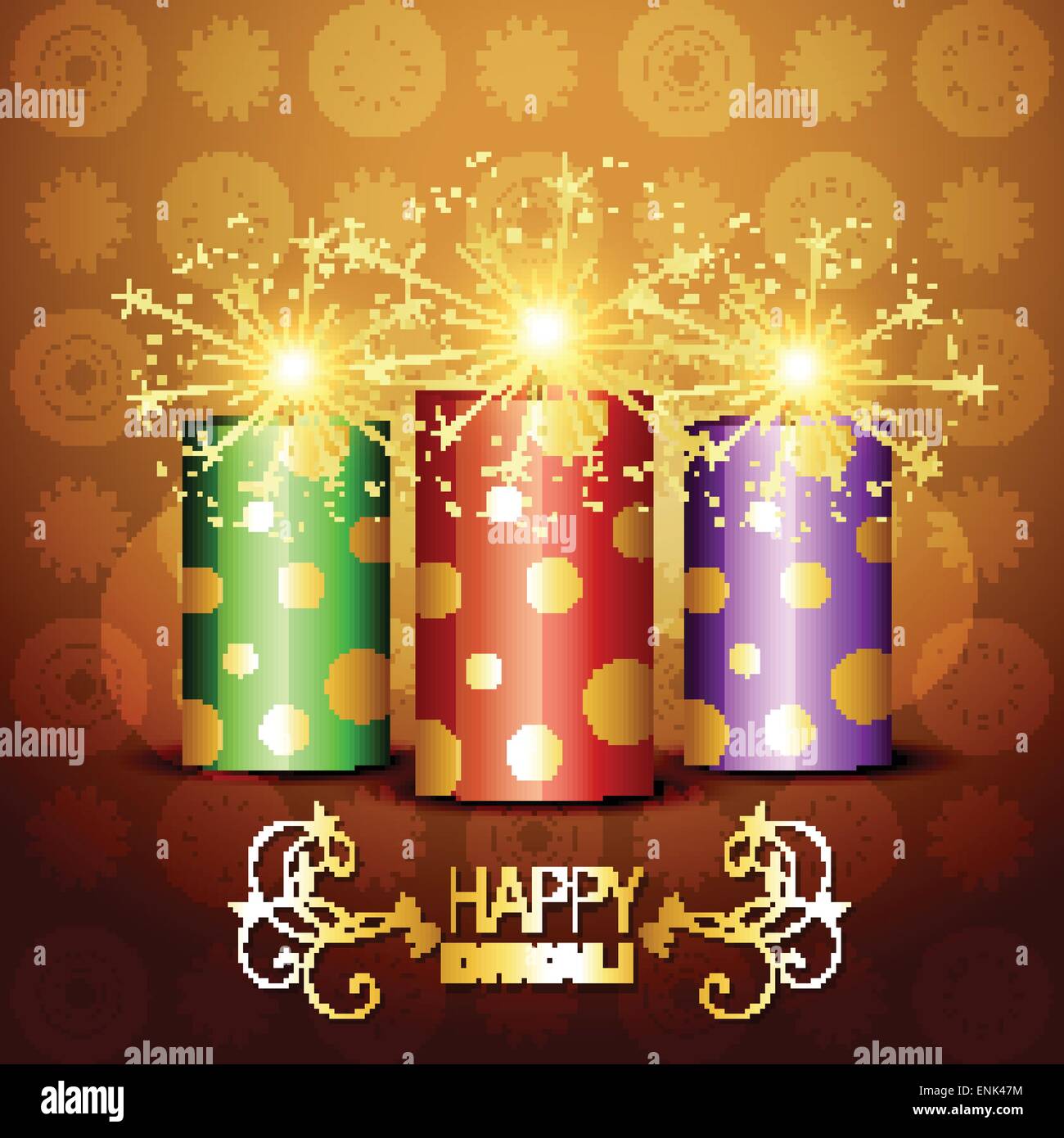stylish shiny diwali crackers background illustration Stock Vector ...