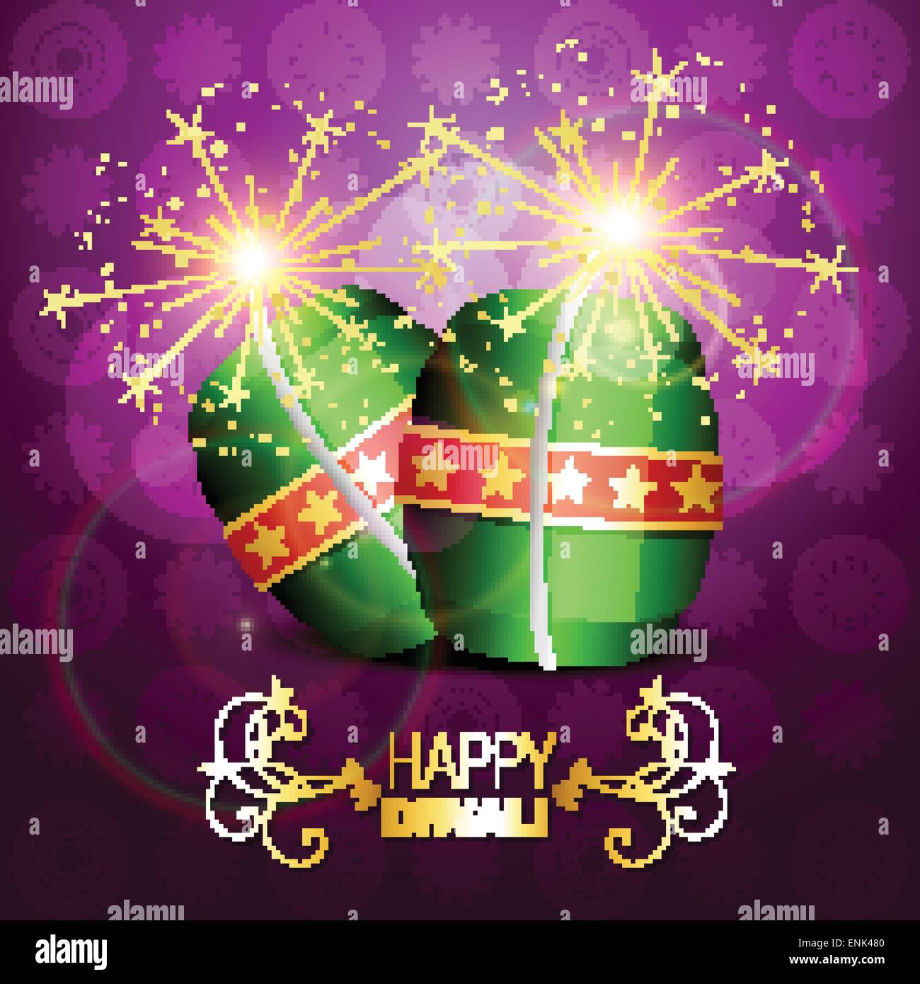 shiny diwali crackers on artistic background Stock Vector Image & Art ...