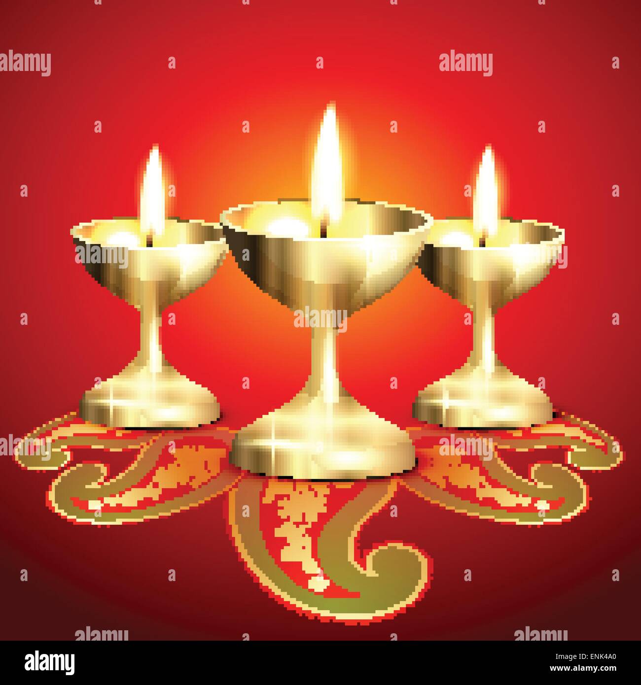 Golden diwali artistic diya background Stock Vector Images - Alamy