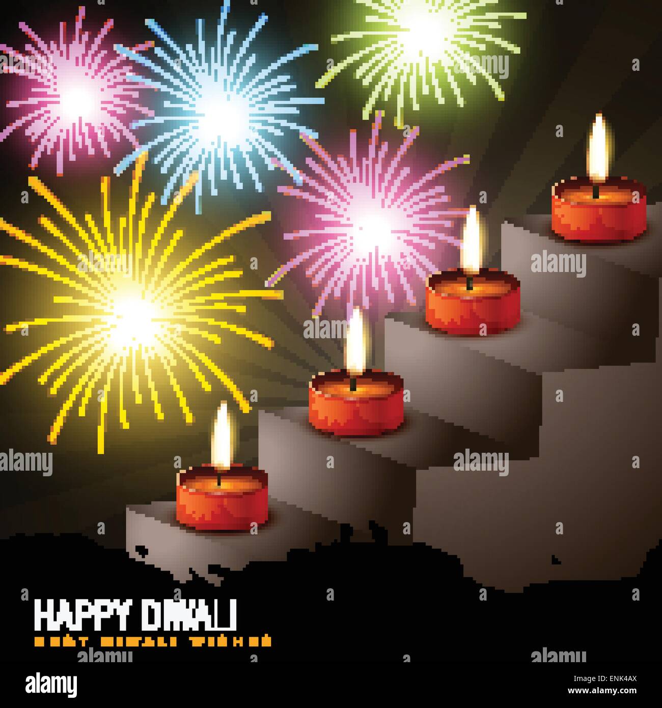 diwali diya with colorful fireworks Stock Vector Image & Art - Alamy
