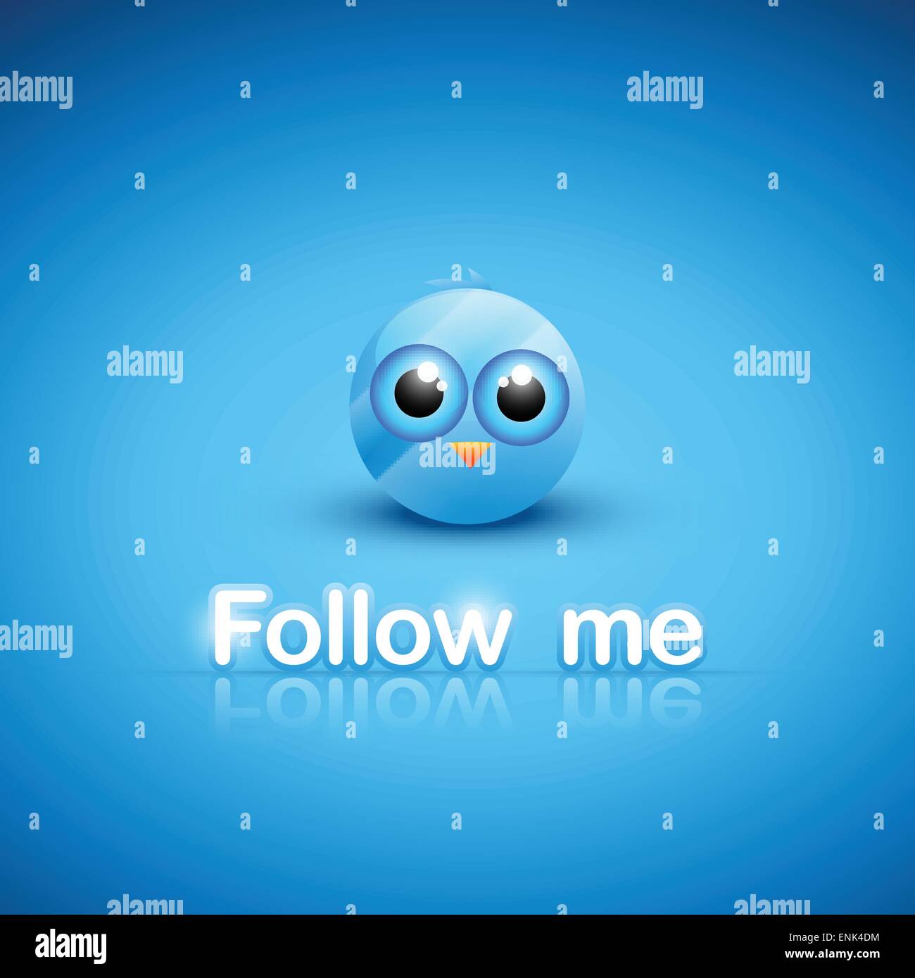 vector cute bird with follow me button Stock Vector Image & Art - Alamy