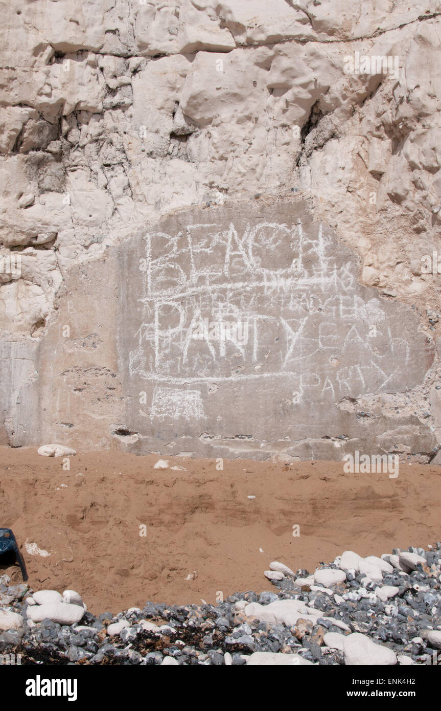 graffiti on cliff at seaside Stock Photo - Alamy