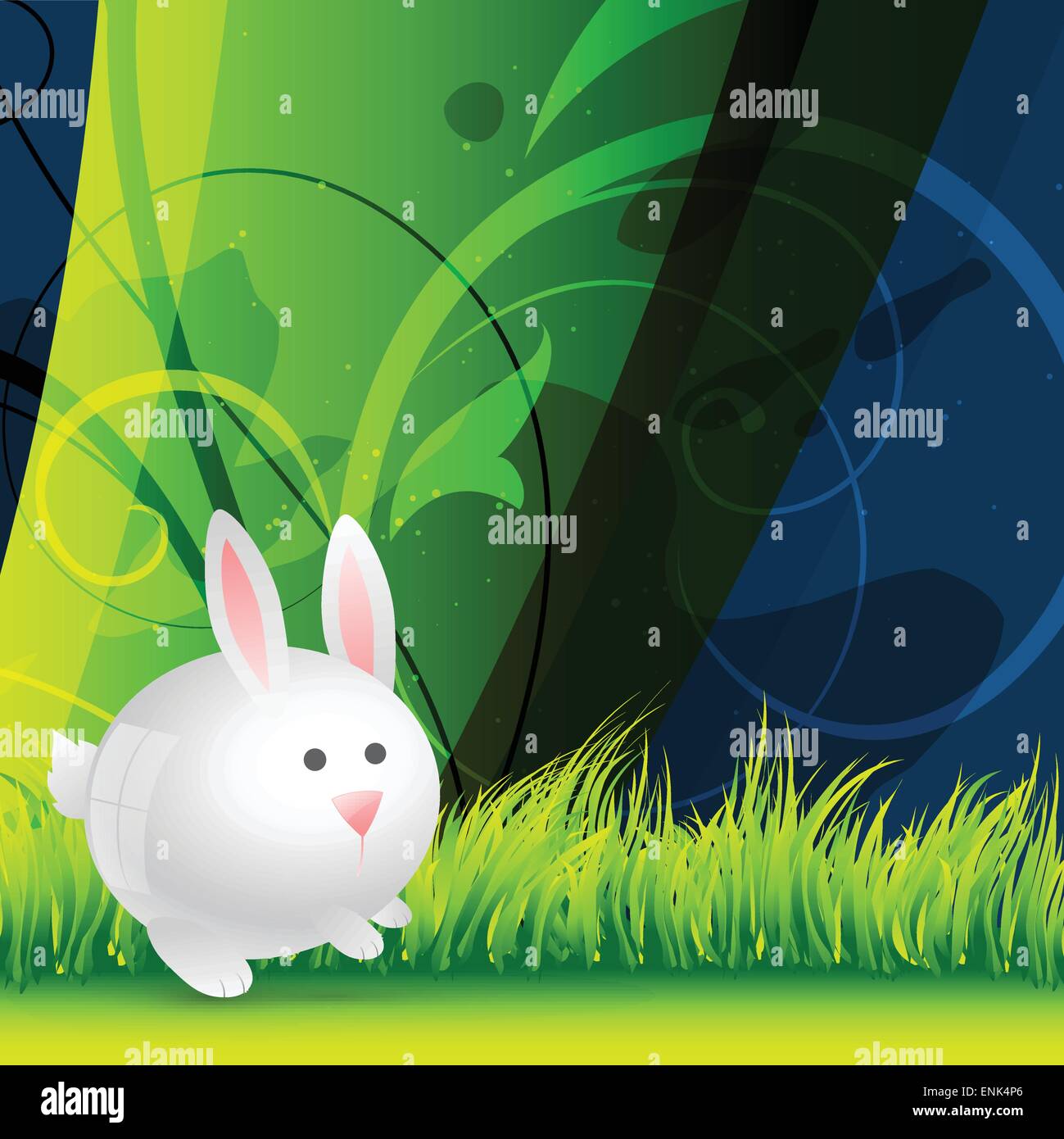 vector cute rabbit on colorful background Stock Vector Image & Art - Alamy