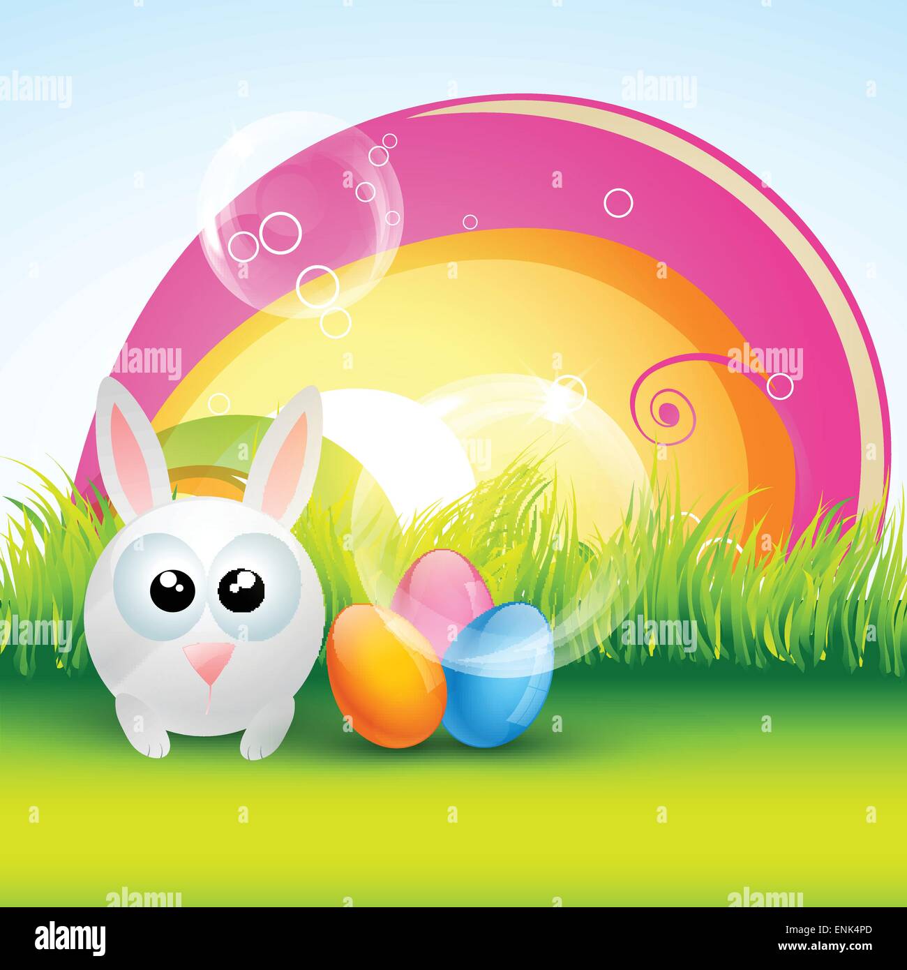 beautiful colorful easter rabbit vector design Stock Vector Image & Art ...