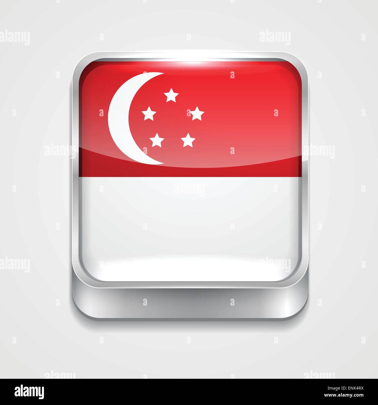 vector 3d style flag icon of singapore Stock Vector Image & Art - Alamy