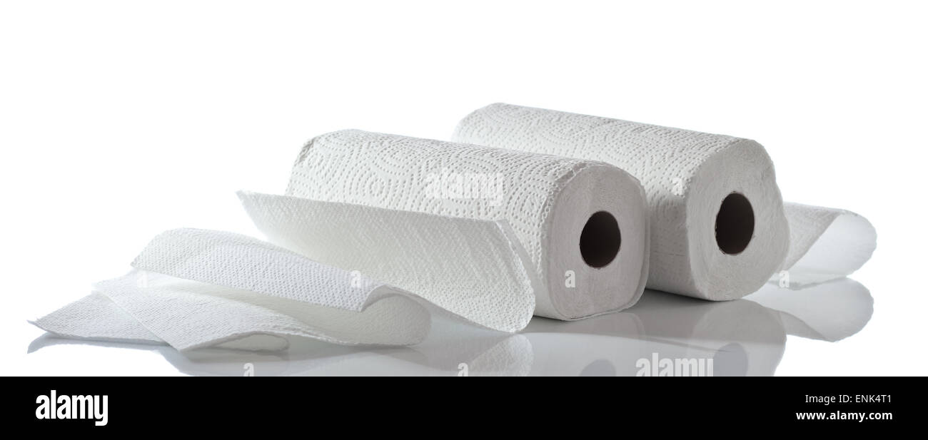 paper towel isolated on white reflective background Stock Photo - Alamy