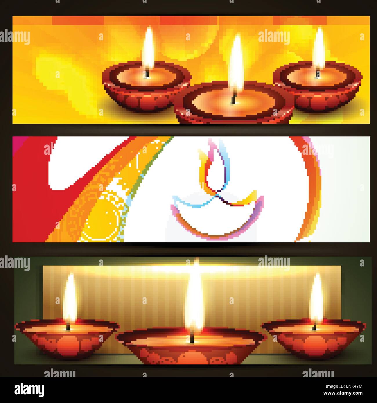 vector diwali crakers headers set Stock Vector Image & Art - Alamy