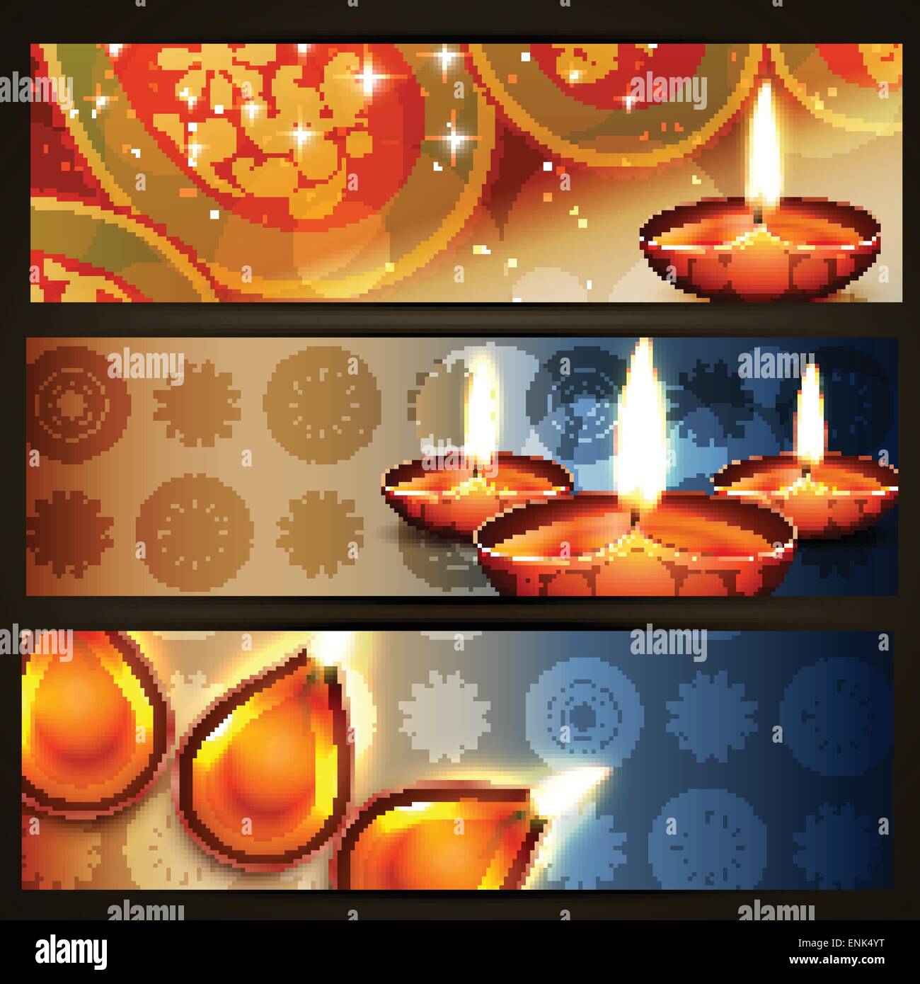 vector diwali crakers headers set Stock Vector Image & Art - Alamy