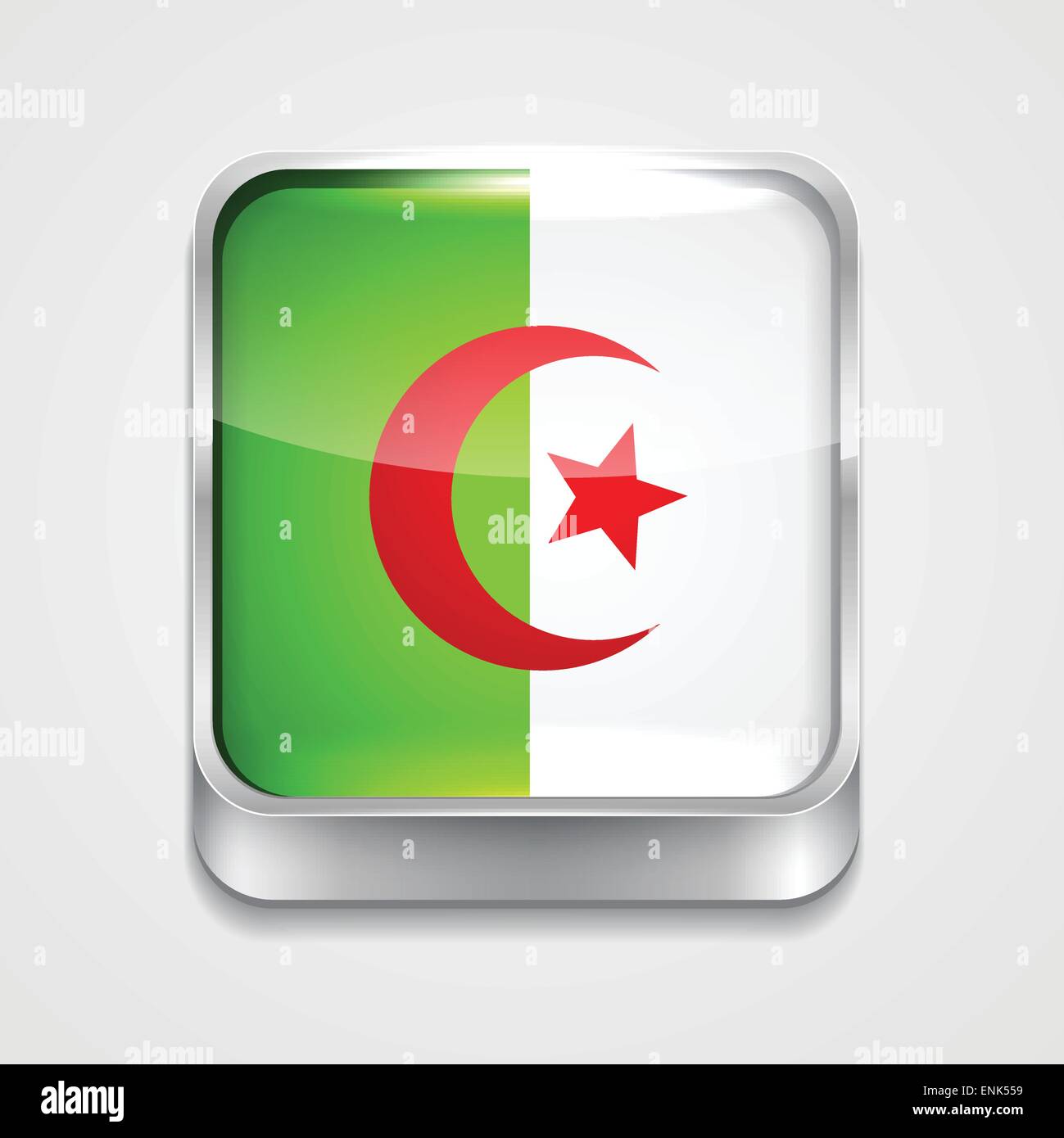 vector 3d style flag icon of algeria Stock Vector Image & Art - Alamy