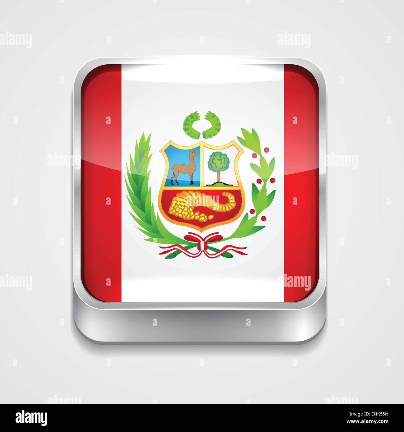 vector 3d style flag icon of peru Stock Vector Image & Art - Alamy
