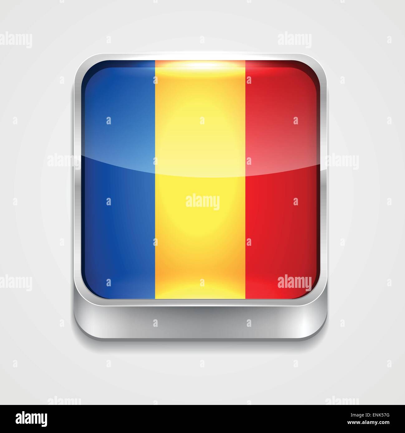 vector 3d style flag icon of romania Stock Vector Image & Art - Alamy