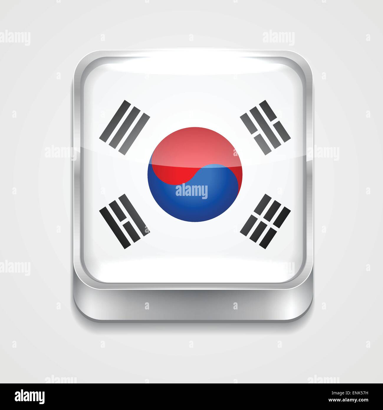 vector 3d style flag icon of south korea Stock Vector Image & Art - Alamy