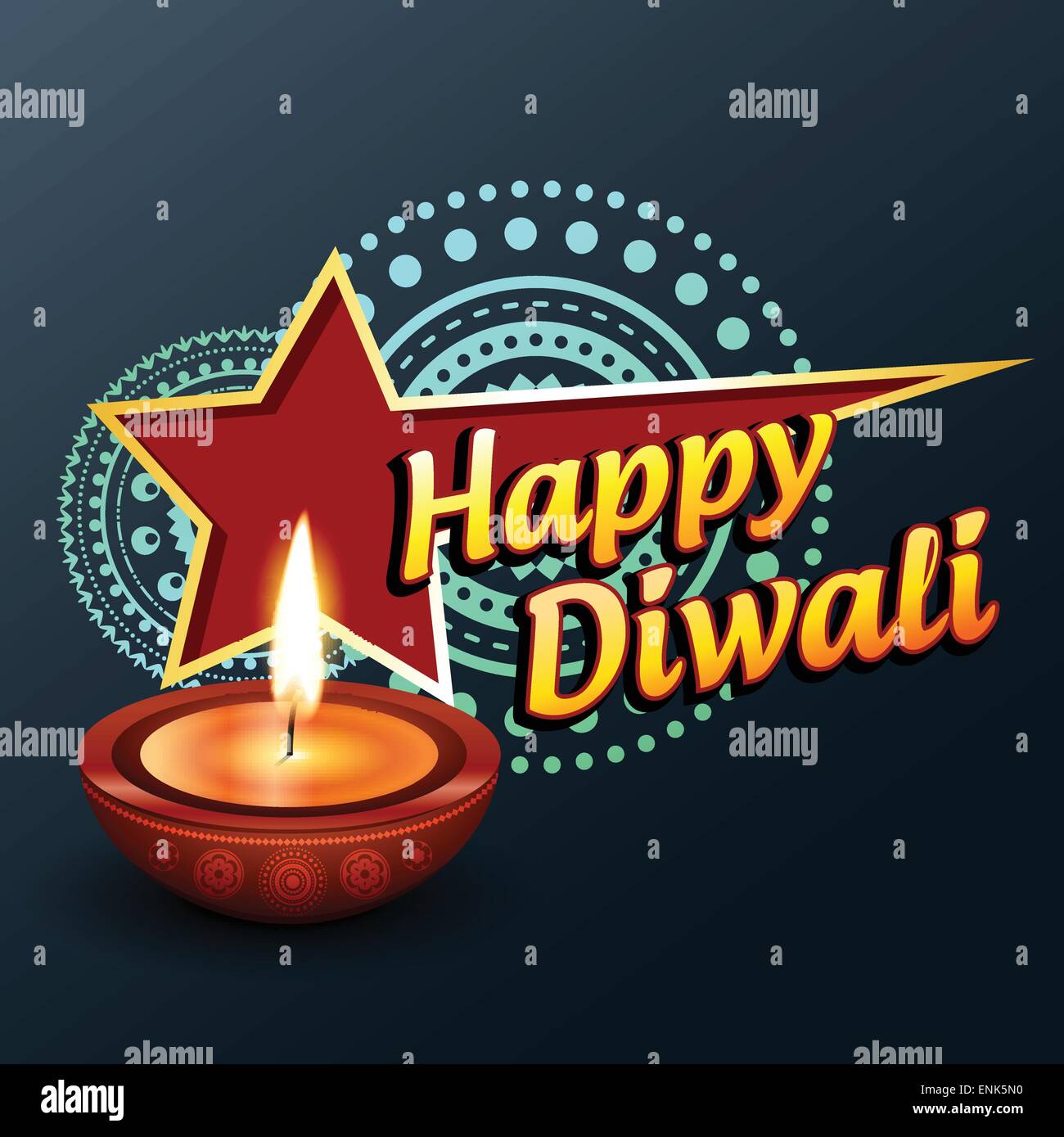 beautiful happy diwali greeting vector background Stock Vector Image ...
