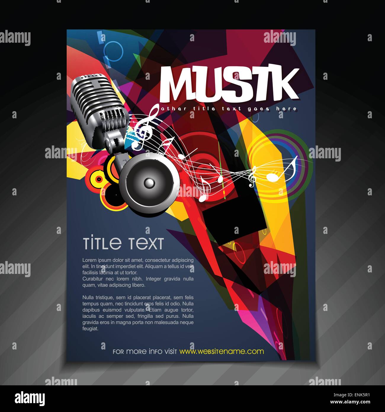 vector music party brochure flyer template design Stock Vector Image ...