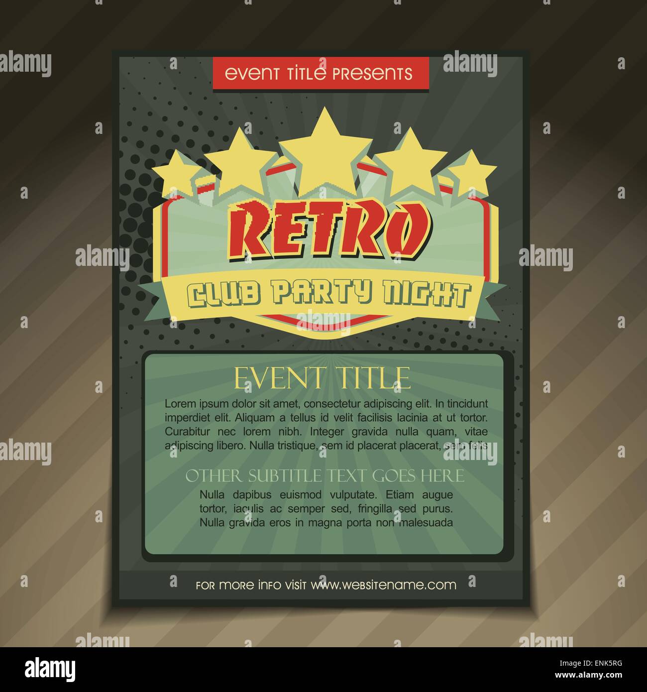 vector club party brochure flyer template design Stock Vector Image ...
