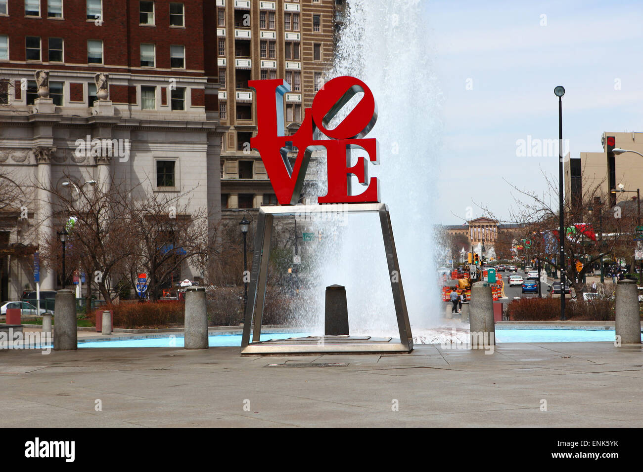 The Love Sculpture, Philadelphia, Pennsylvania, in front of a fountain ...