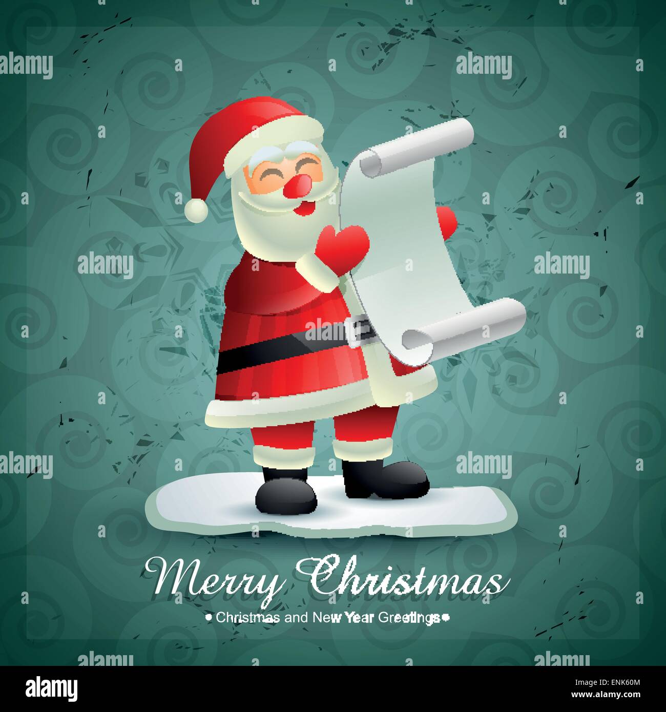 isolated vector santa claus holding list of gifts Stock Vector Image ...