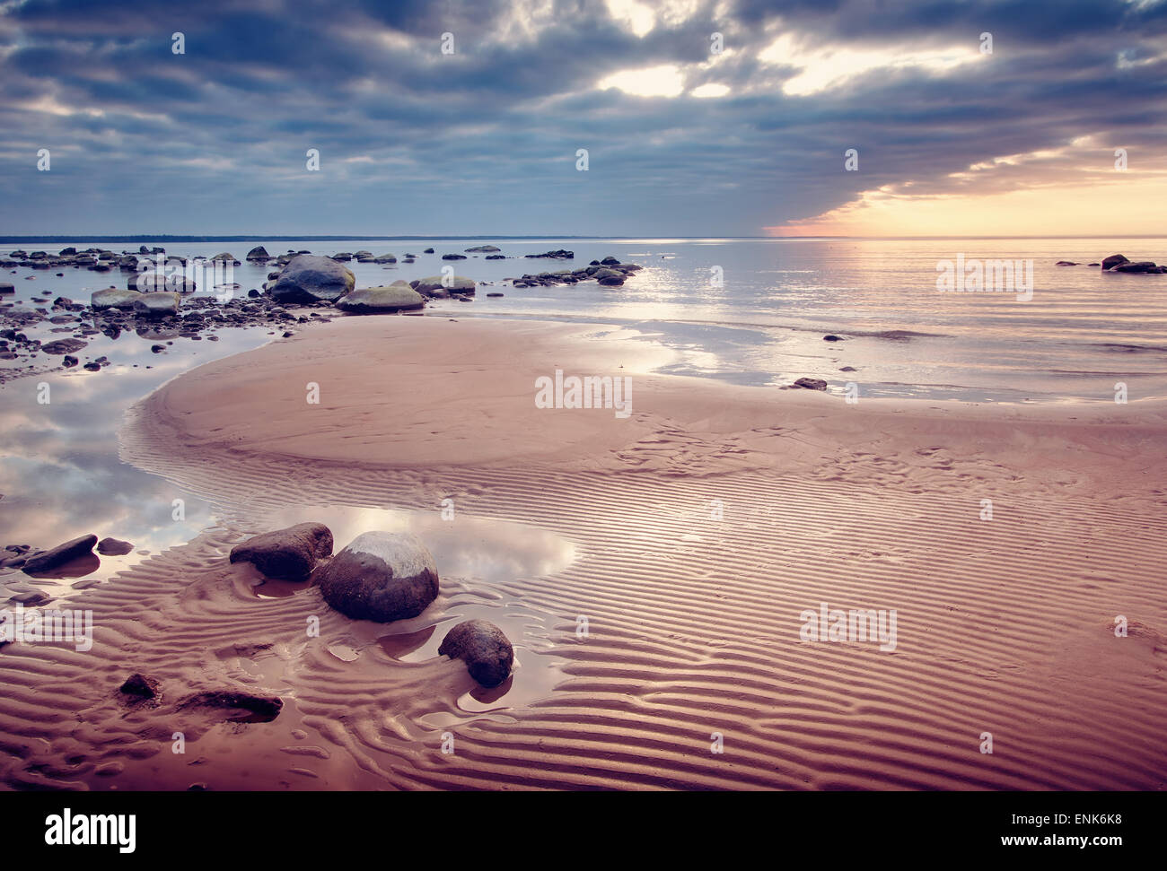 seacoast at sunset Stock Photo - Alamy