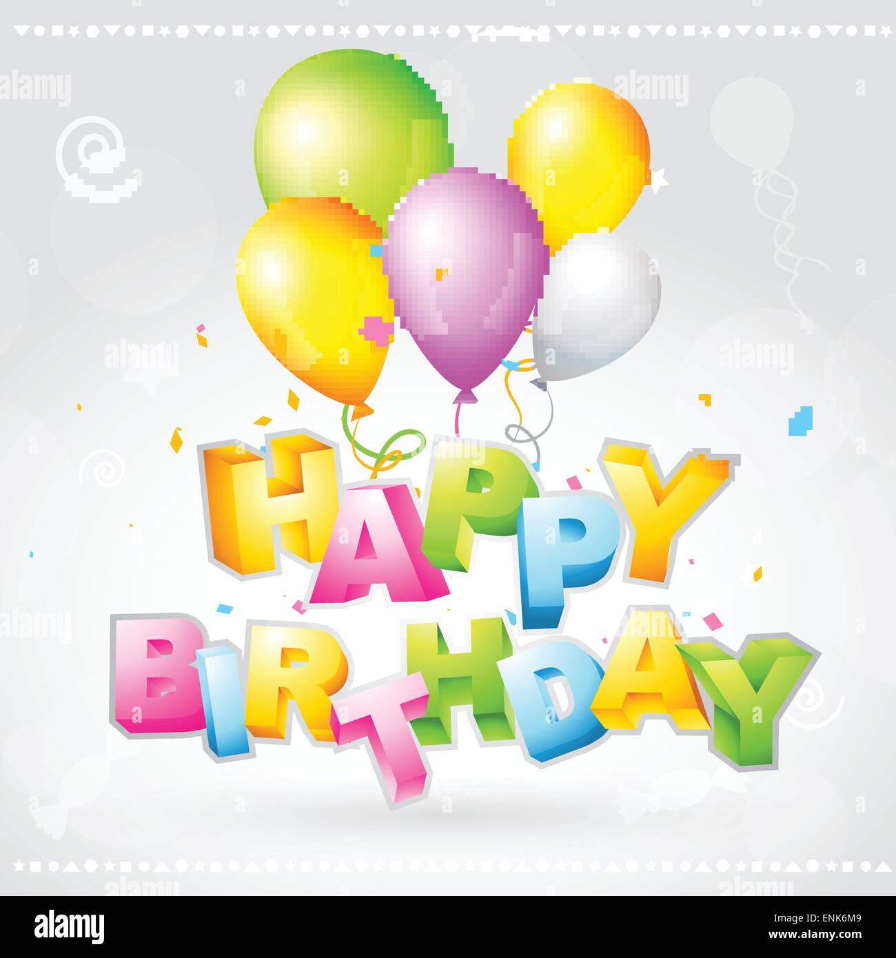 vector illustration of birthday greeting card Stock Vector Image & Art ...
