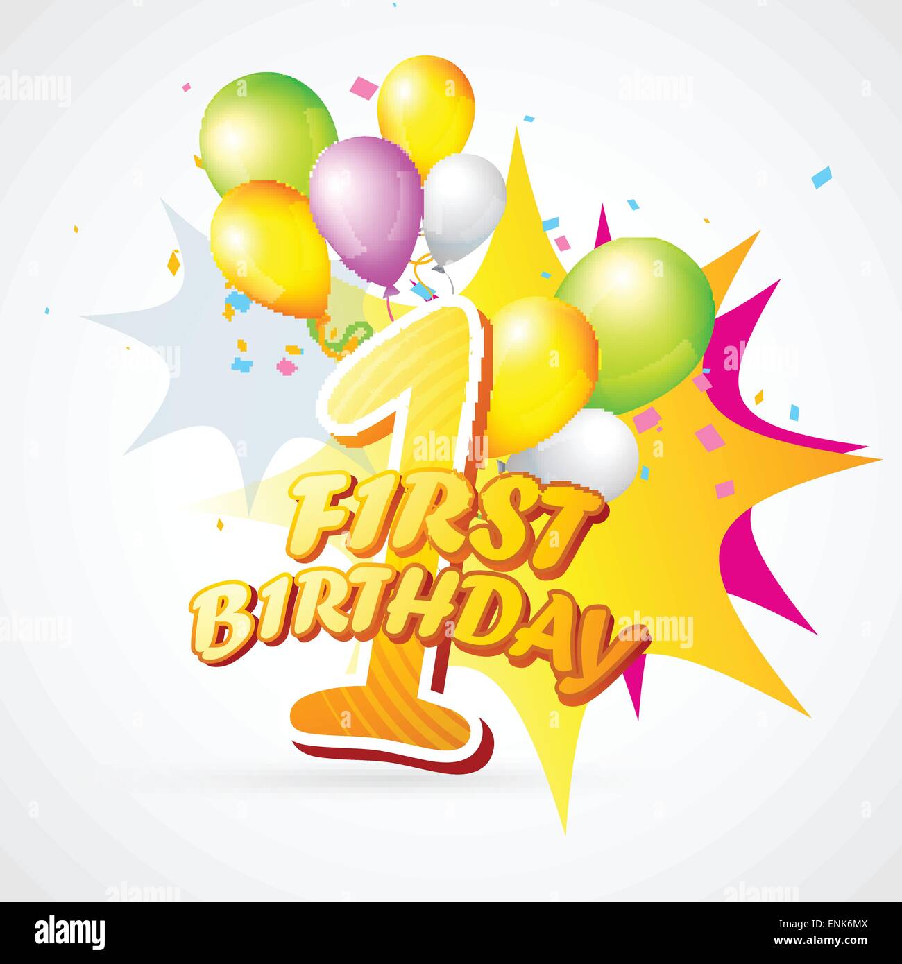 vector background of first birthday Stock Vector Image & Art - Alamy