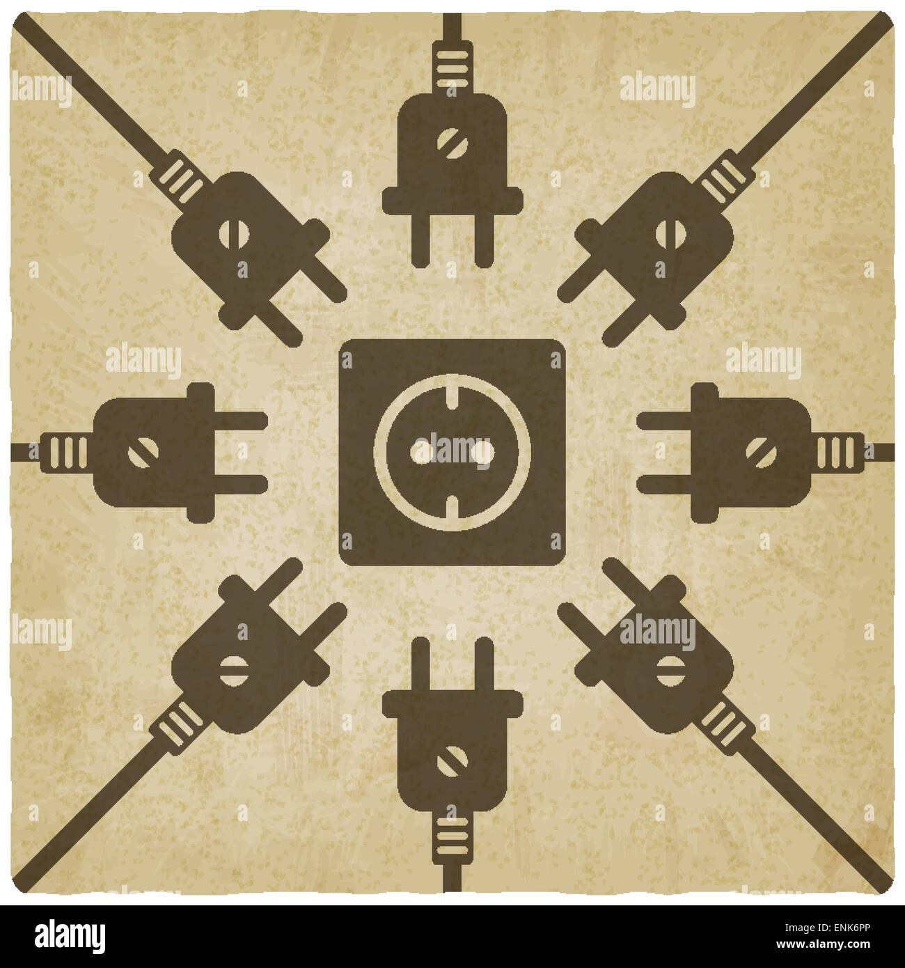 Old electric socket Stock Vector Images - Alamy