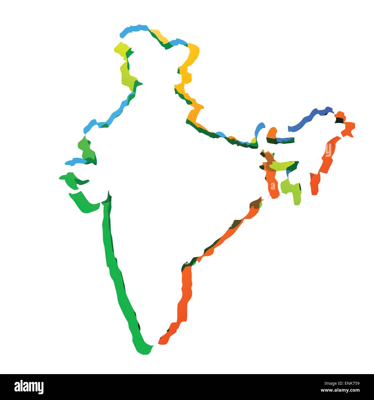 stylish vector map of india Stock Vector Image & Art - Alamy