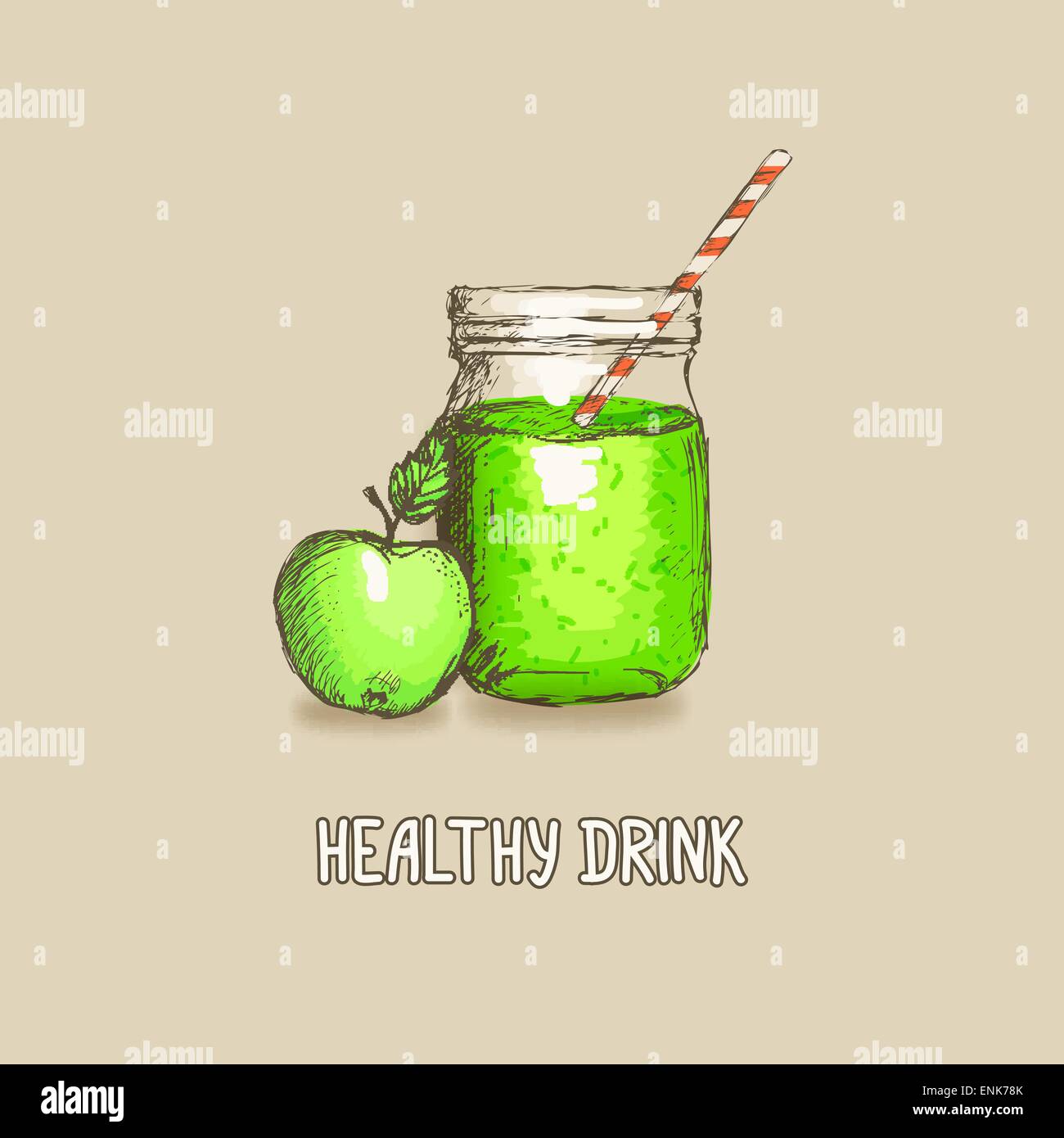 Apple juice smoothie drink Stock Vector Images - Alamy