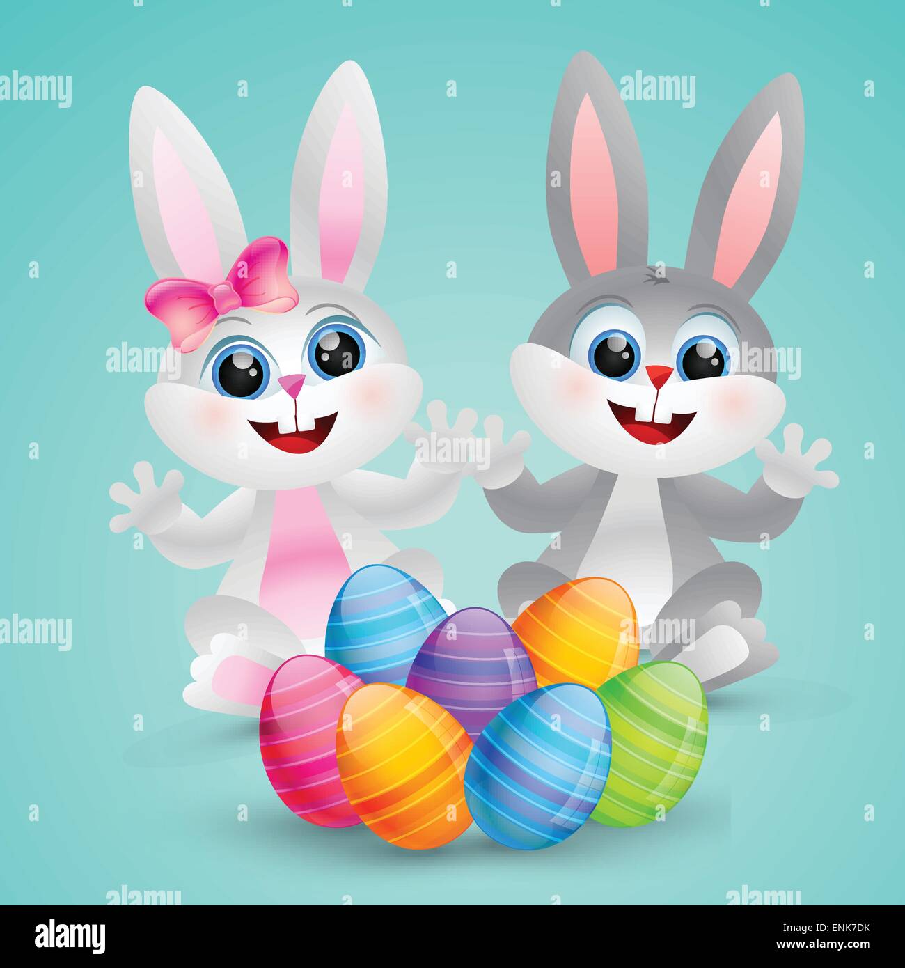 vector cute easter bunny illustration Stock Vector Image & Art - Alamy