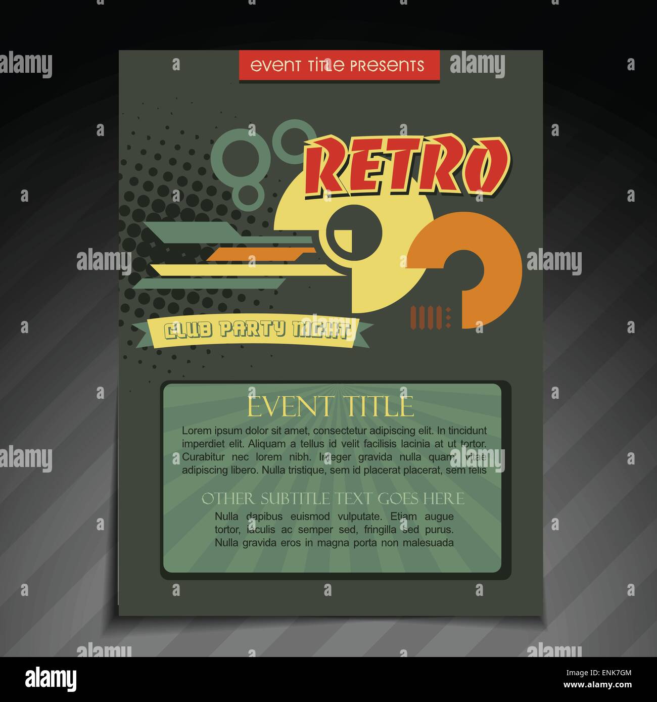 vector retro brochure flyer template design Stock Vector Image & Art ...